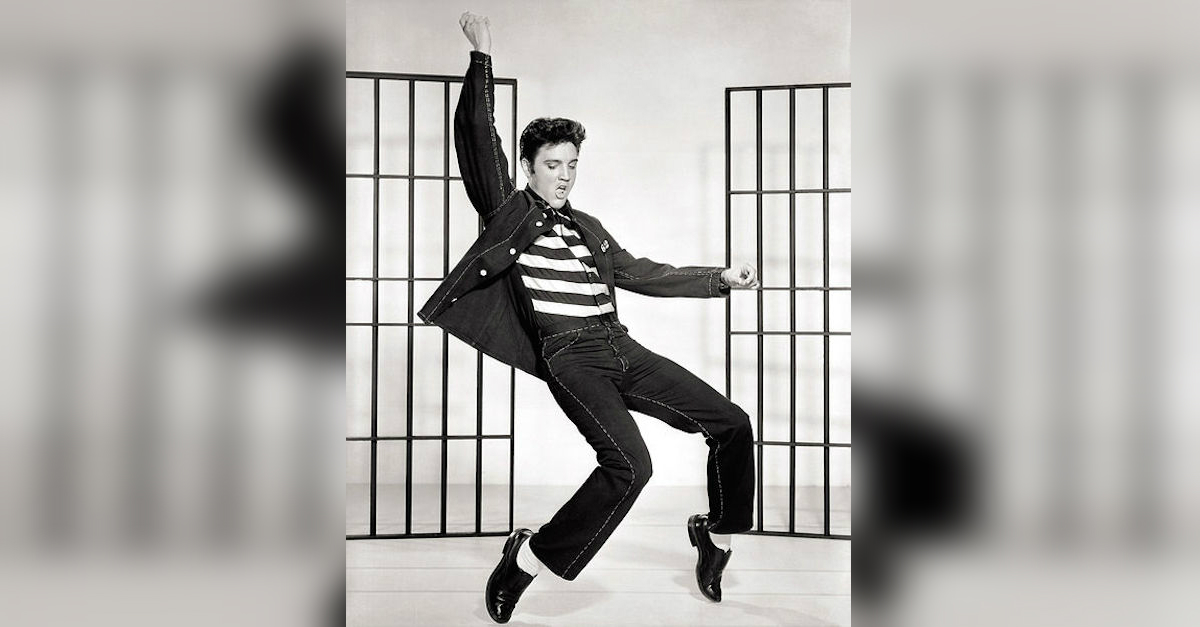 Elvis Dancing Black And White