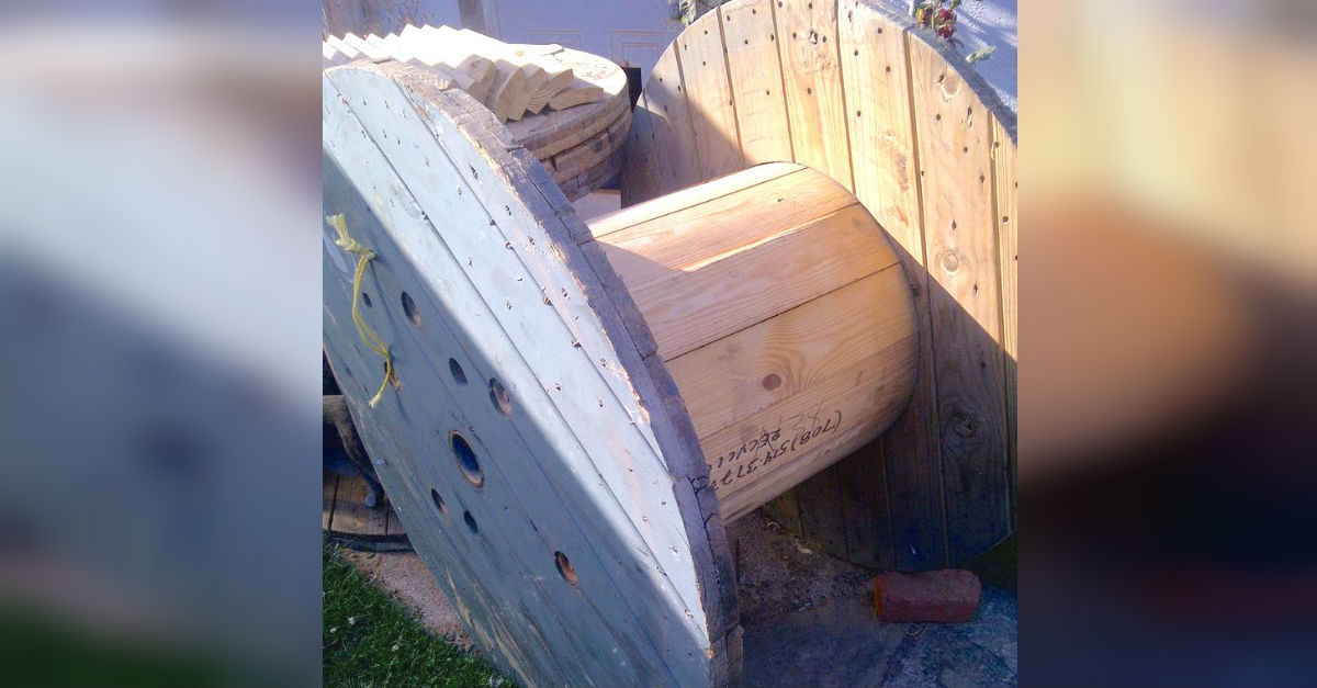 He Finds An Old Cable Spool At A Construction Site. Days Later ...