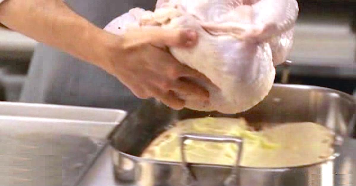 He Lines The Pan With Buttered Bread, Now Keep Your Eye On The Turkey ...