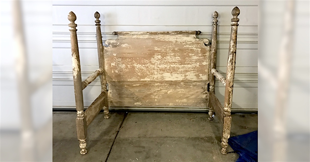 Man Turns Old Bed Frame Into Stunning Bench | LittleThings.com