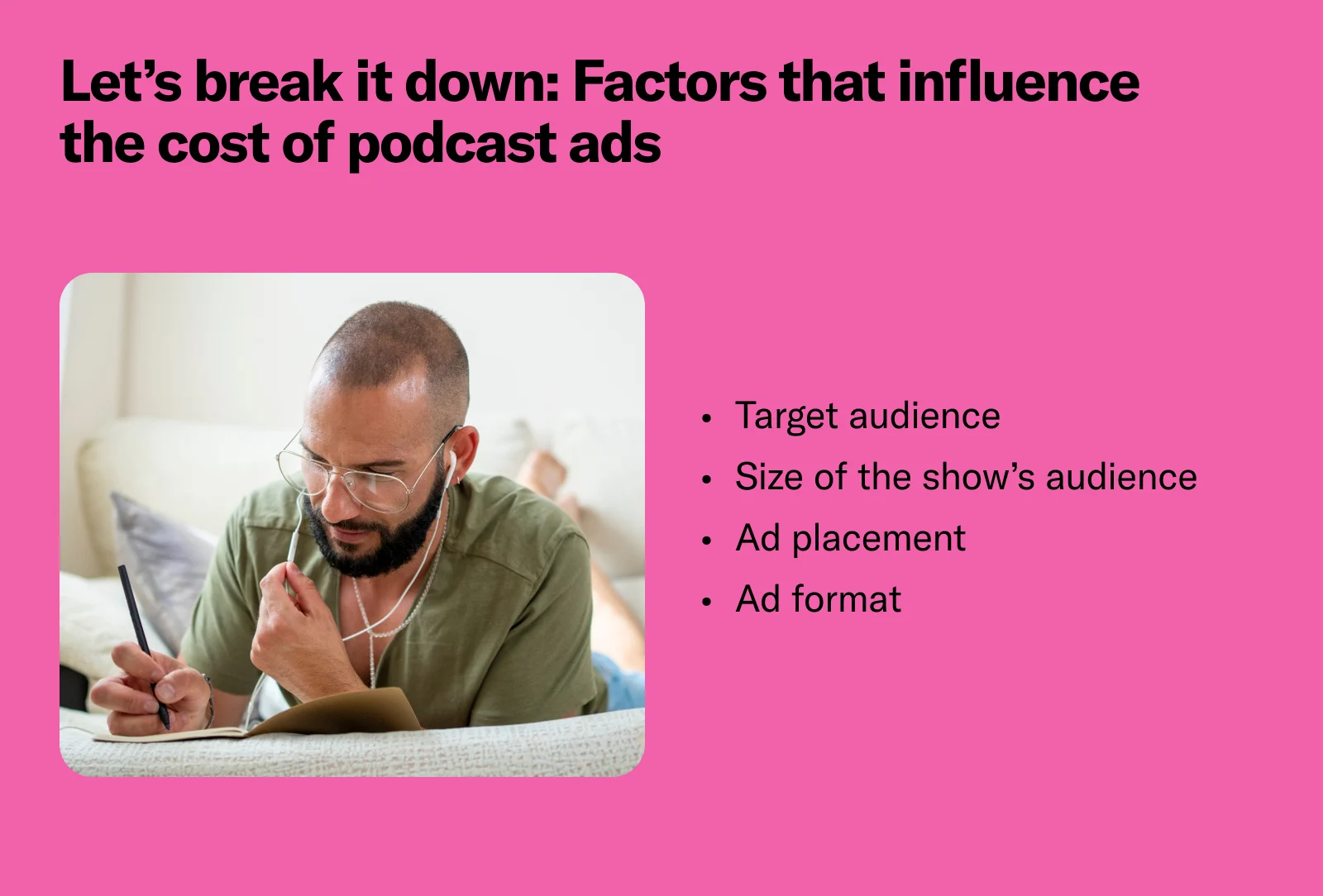 Podcast Advertising Rates by Ad Format and Targeted Audience