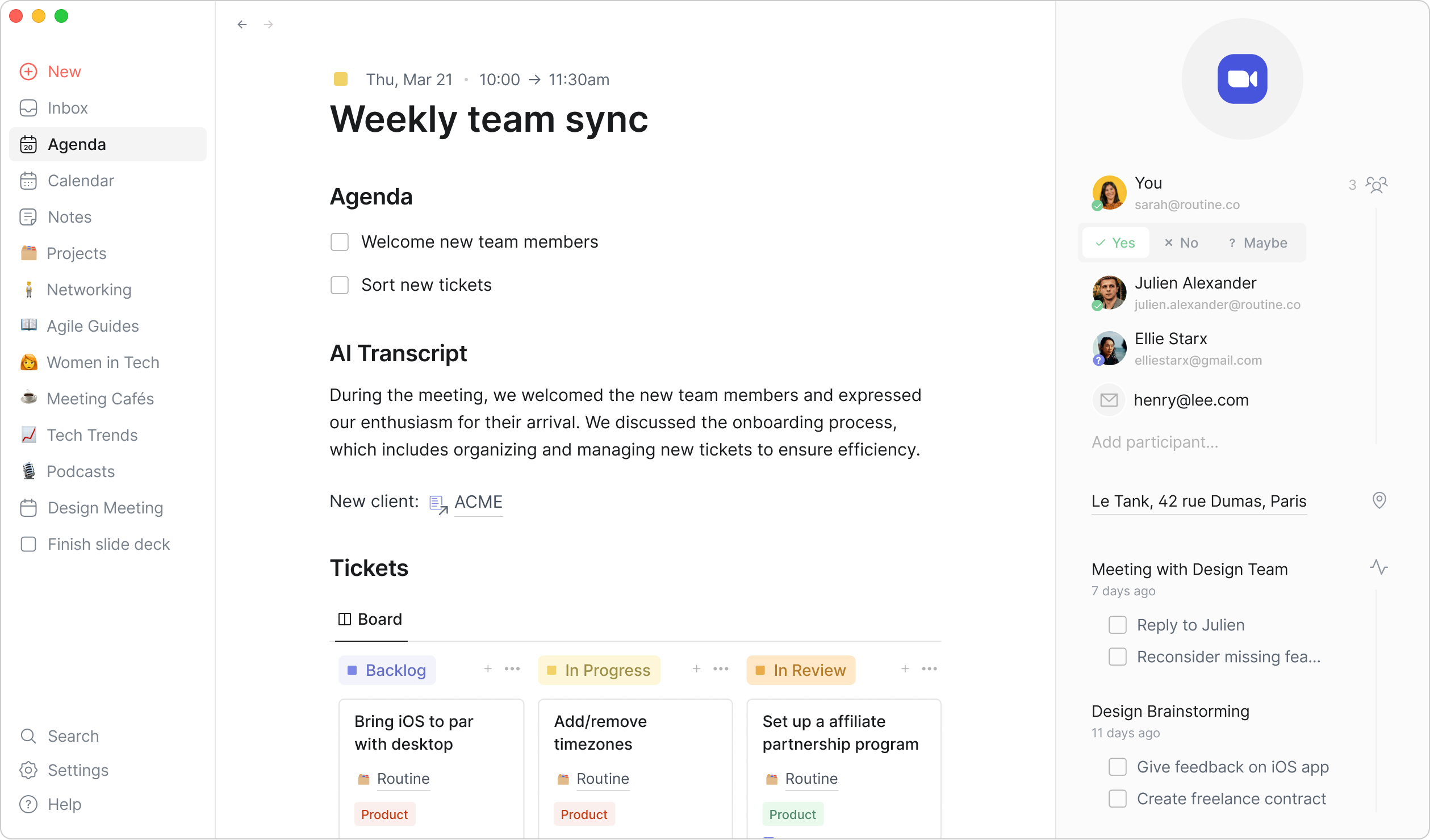 All-in-One Work Platform for Individuals & Teams · Routine