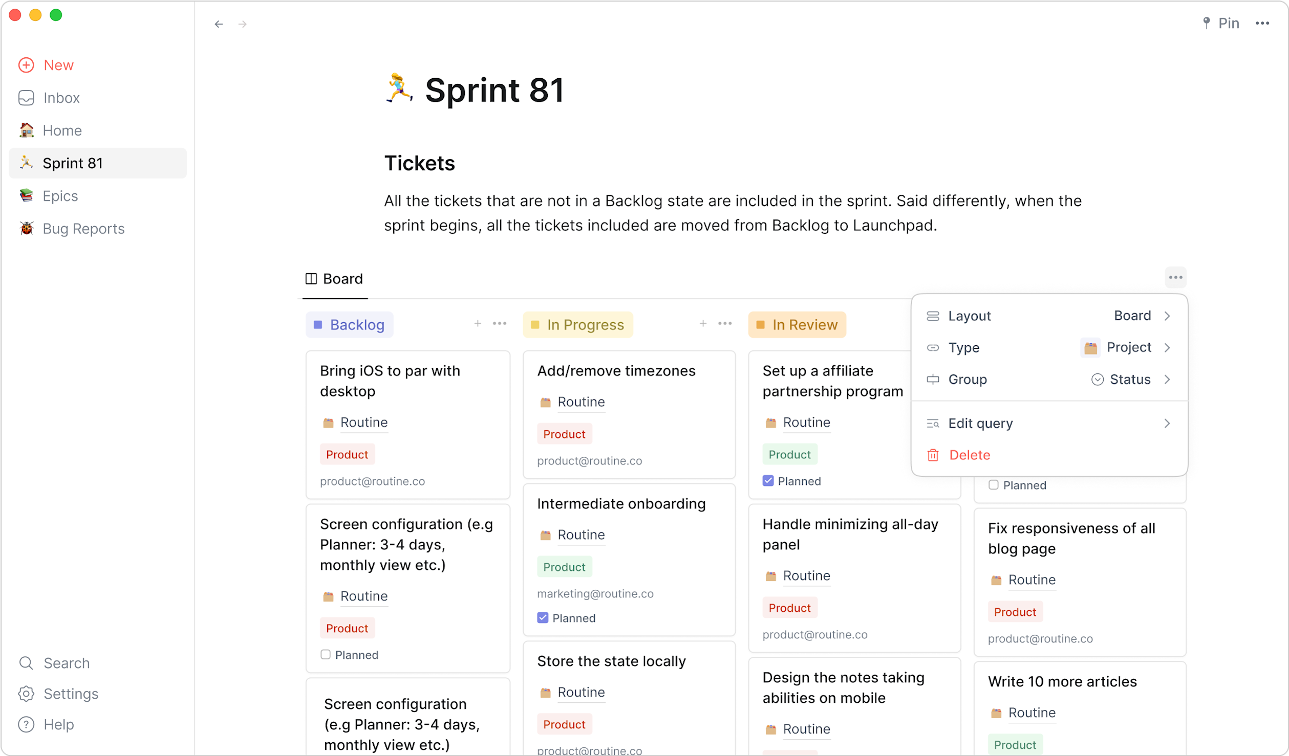 All-in-One Work Platform for Individuals & Teams · Routine