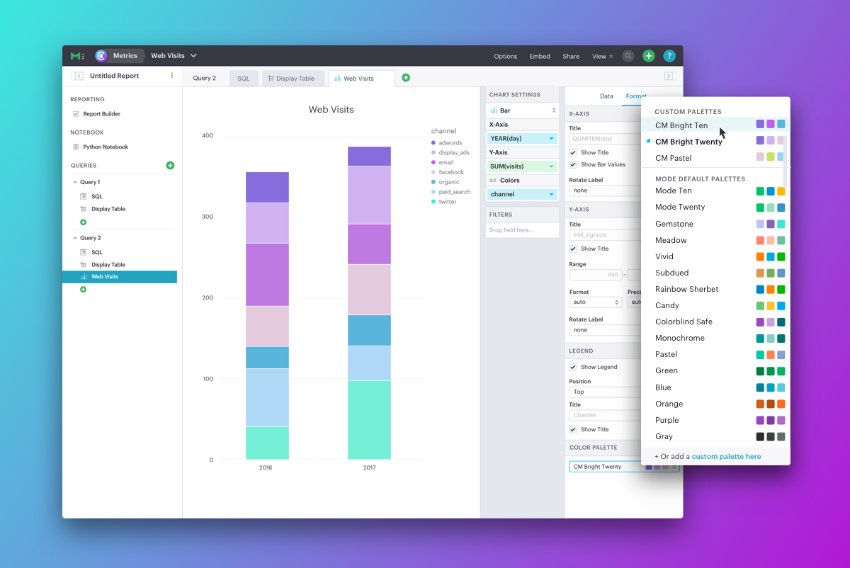 Custom Chart Colors and Brand New Palettes | Mode