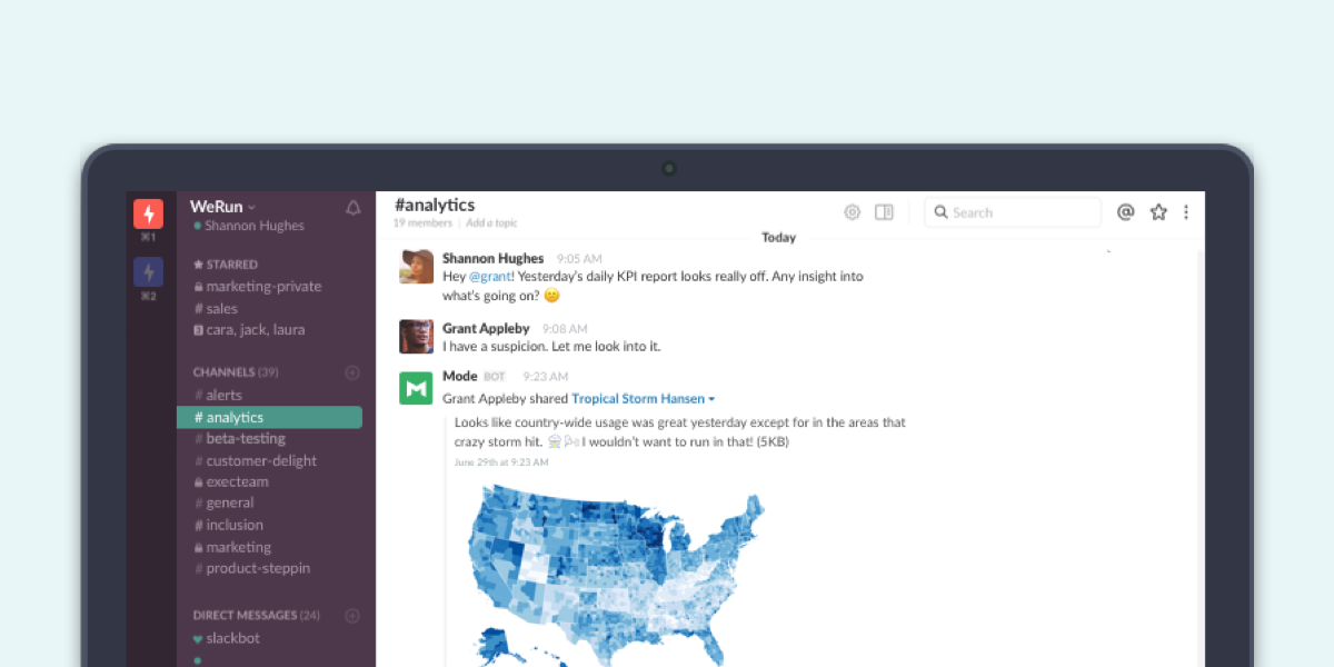 Hello, Slack Enterprise Grid! | Mode