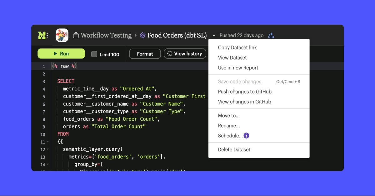 Mode integration with dbt Semantic Layer is live | Mode