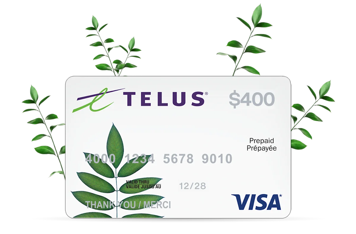 $400 Prepaid Visa with Internet and Optik TV | TELUS
