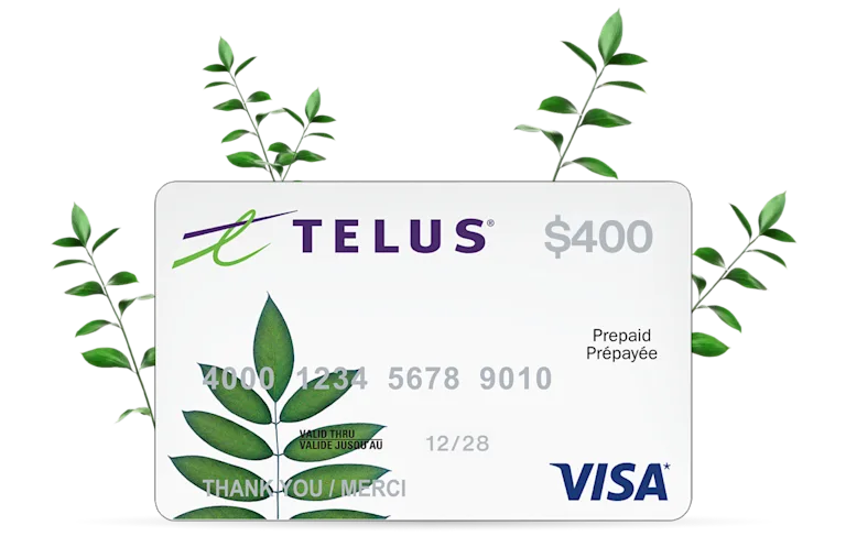 $400 Prepaid Visa with Internet and Optik TV | TELUS