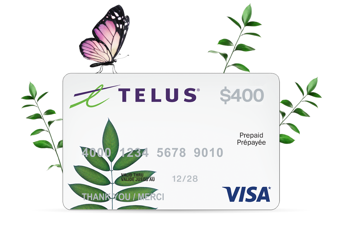 $400 Prepaid Visa with Internet and Optik TV | TELUS