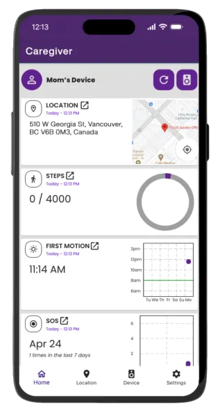 Senior caregiver app for more peace of mind.