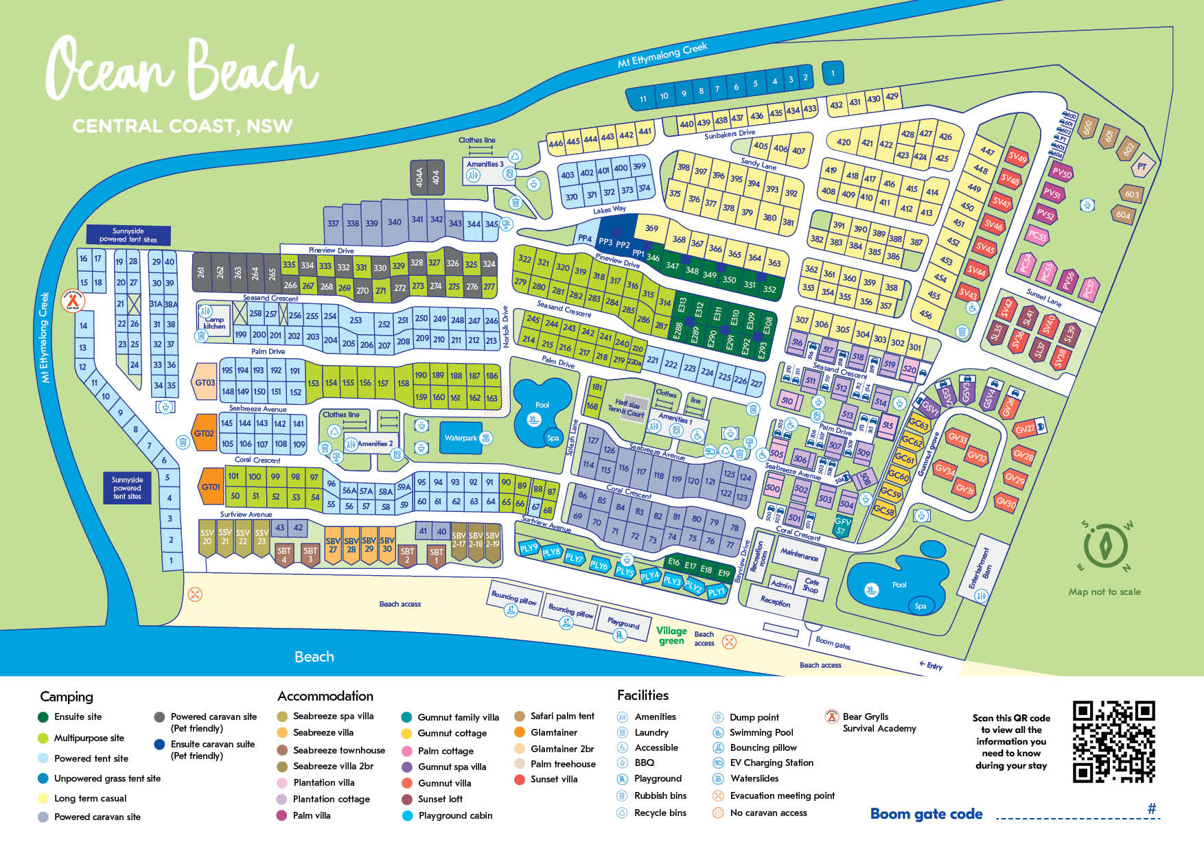 Park Map - NRMA Ocean Beach Holiday Resort
