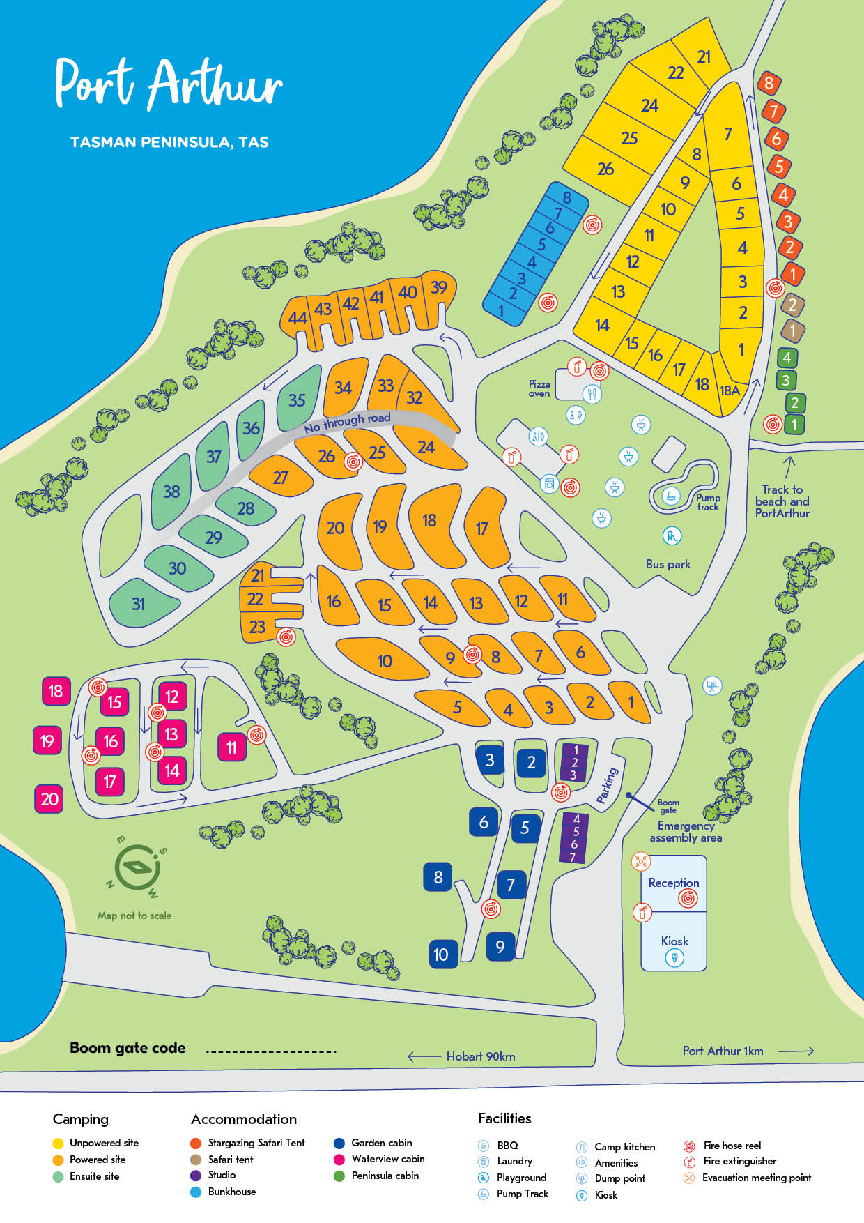 Park Map - NRMA Port Arthur Holiday Park