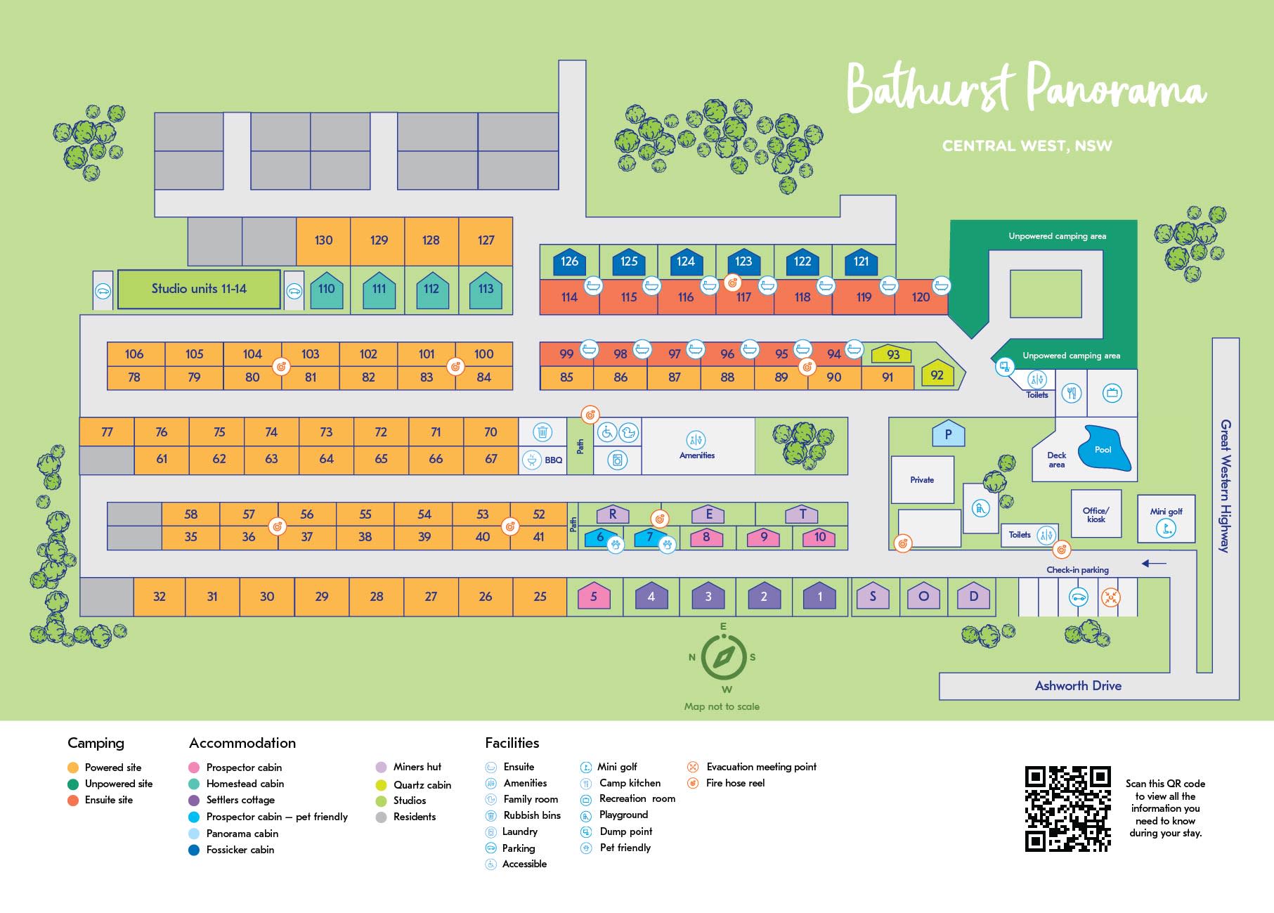 Park map - NRMA Bathurst Panorama Holiday Park