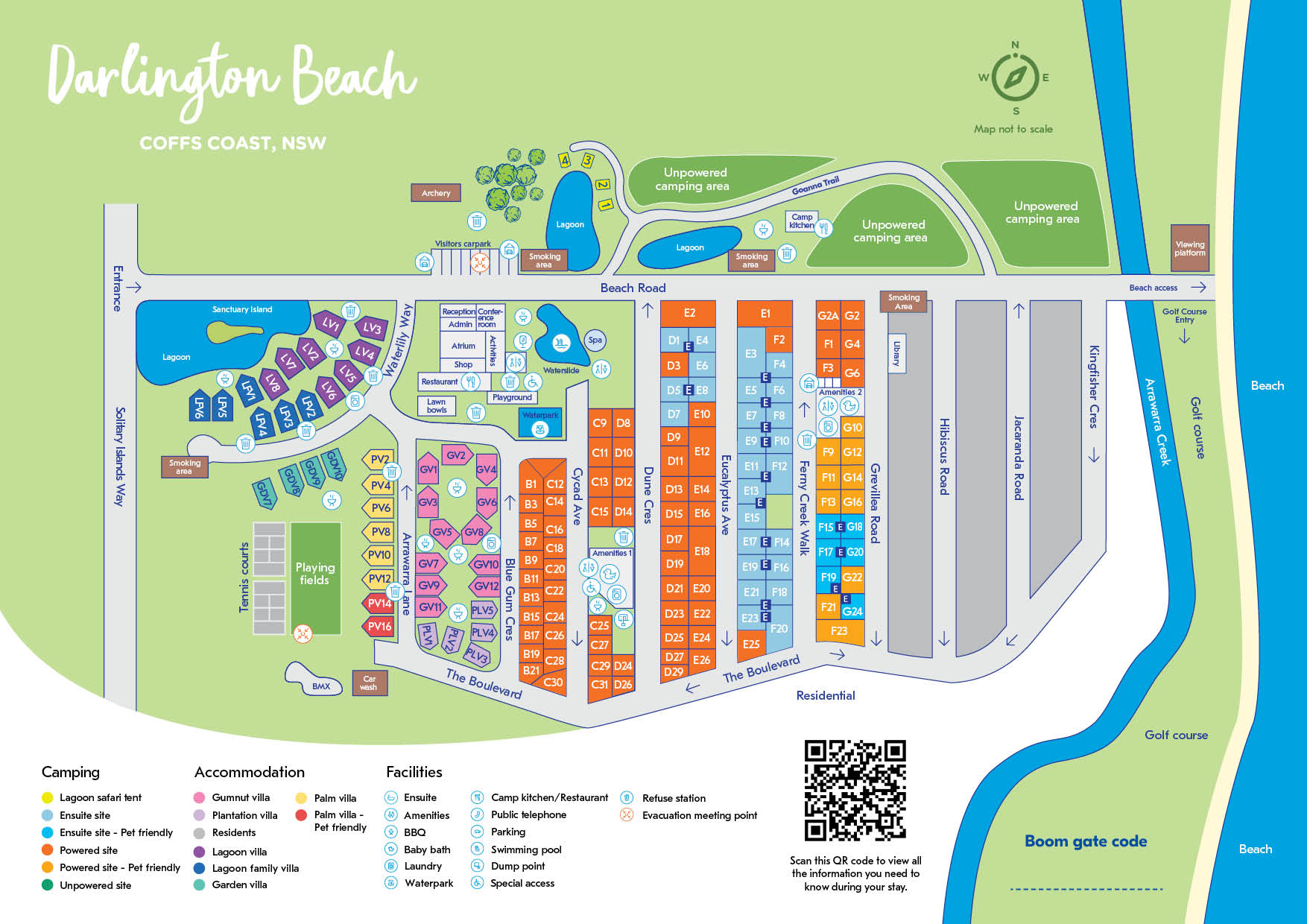 Park map - NRMA Darlington Beach Holiday Resort