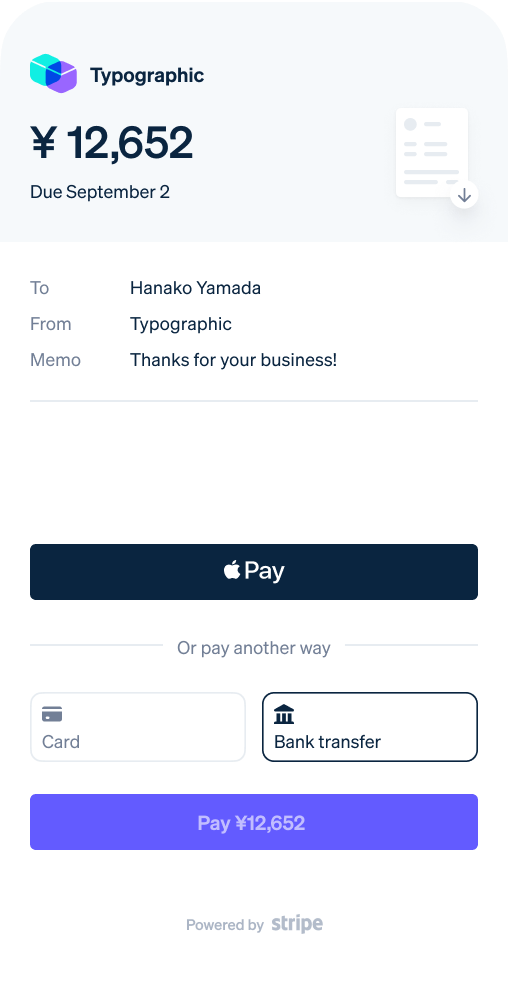 Accept Japan bank transfers (furikomi) with Stripe