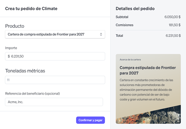 Climate Orders de Stripe
