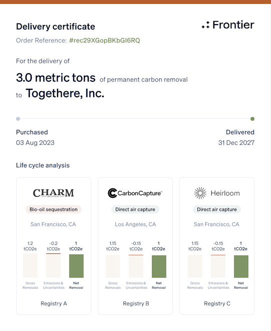 Stripe Climate Orders