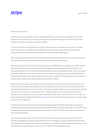 Stripe’s 2022 annual letter