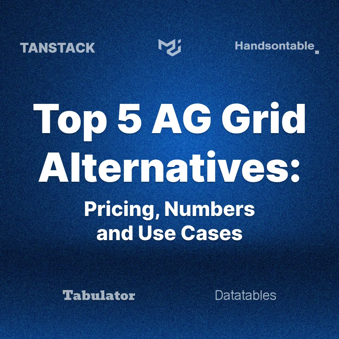 Top 5 AG Grid Alternatives in 2025: Pricing, Numbers and Use Cases