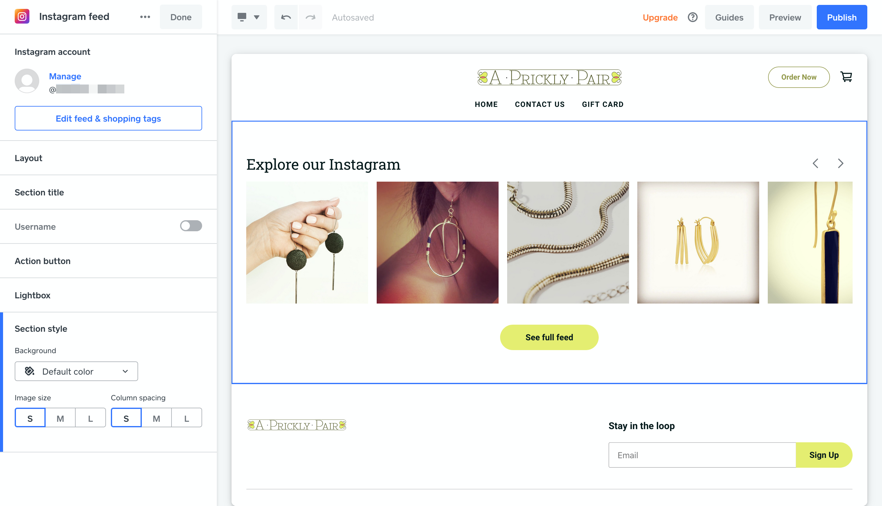 Add an Instagram Section | Weebly Support - US