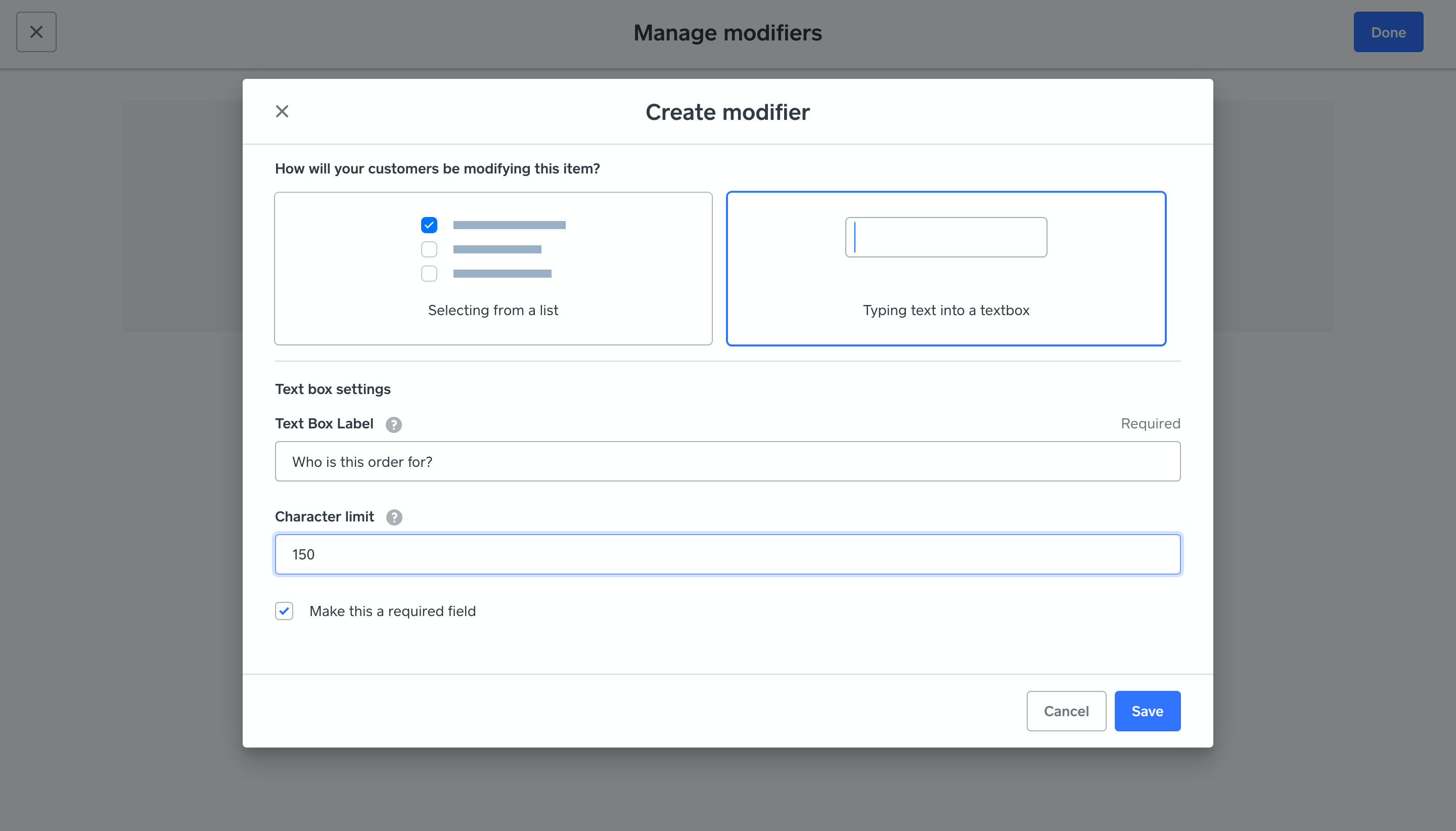 Item Modifiers | Weebly Support - US