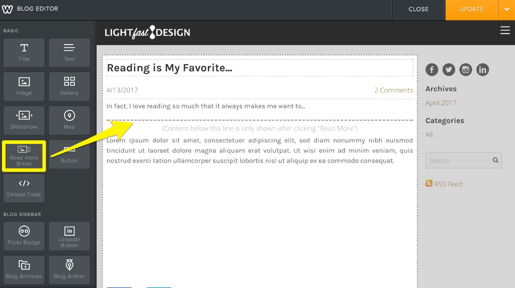 Create a Read More Link | Weebly Support - US