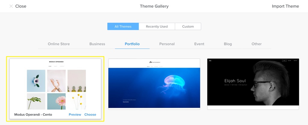 Switch and Manage Themes | Weebly Support - US