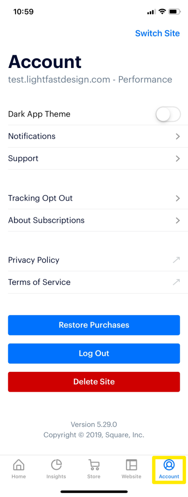 iOS App Account Settings | Weebly Support - US