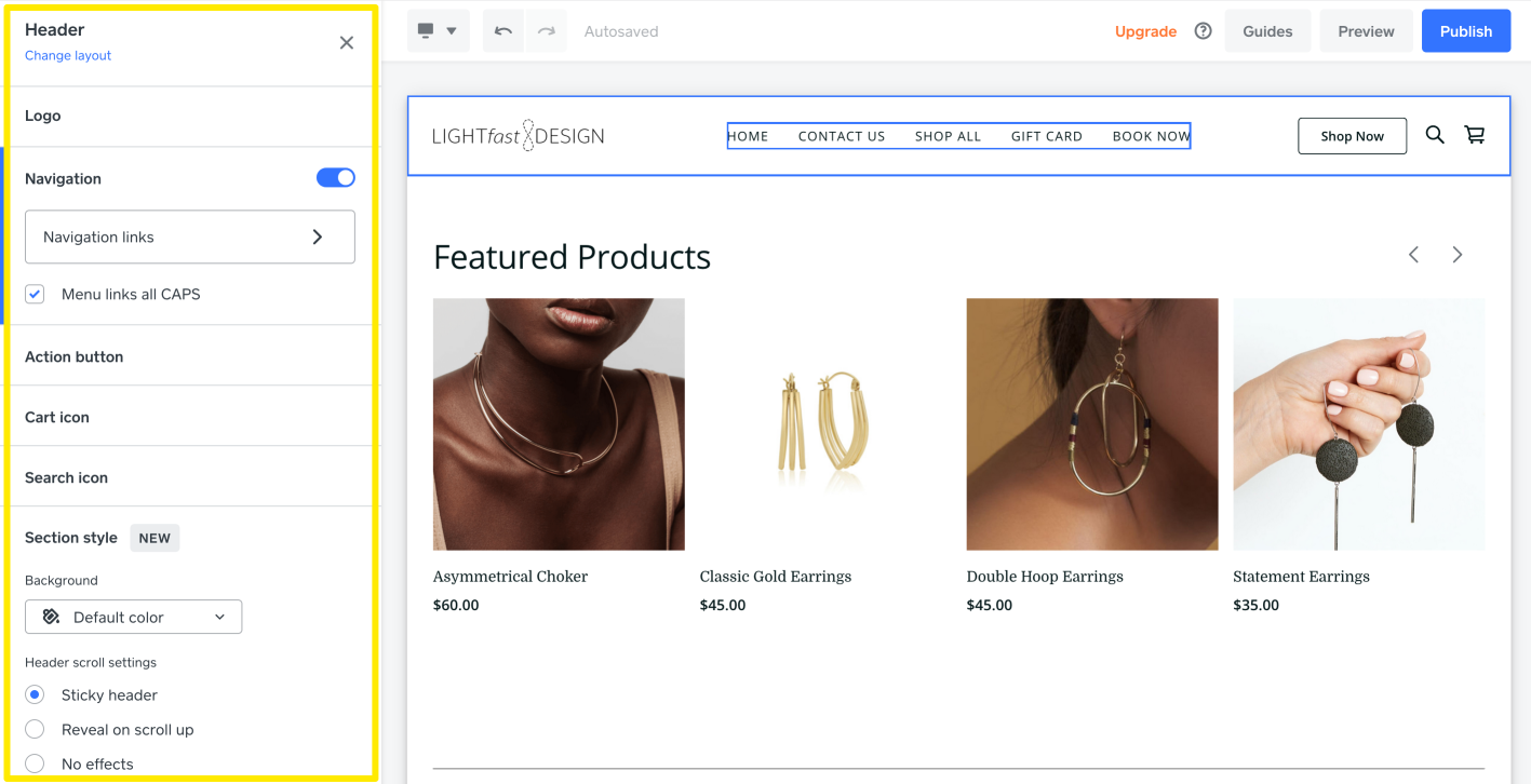 Customize Your Website Header | Weebly Support - US