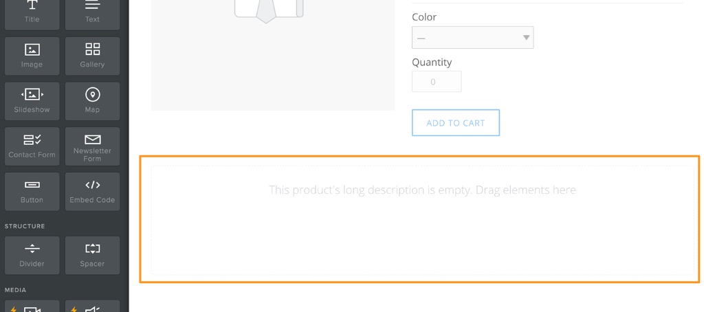 Add a Long Description or Other Elements to an Item Page | Weebly ...