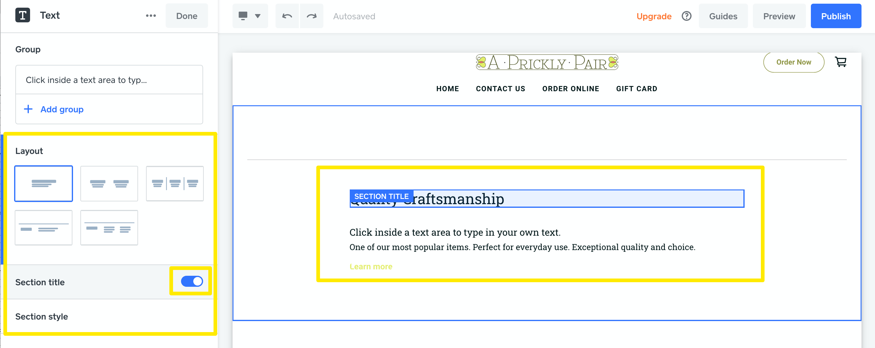 Add and Edit Text | Weebly Support - US