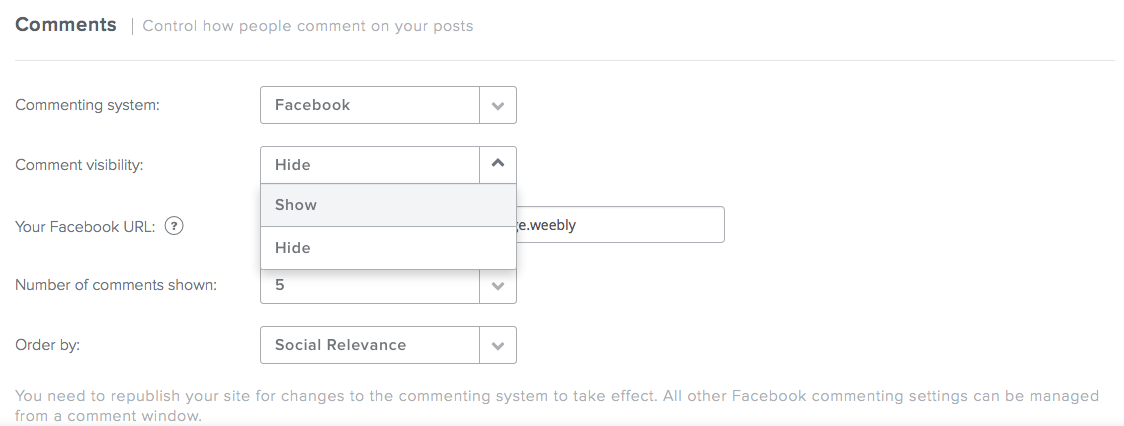 Use Facebook Comments On Your Blog | Weebly Support - US