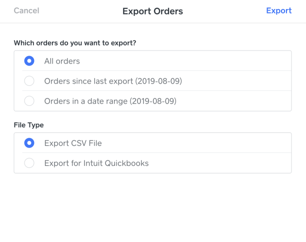 Export Orders | Weebly Support - US