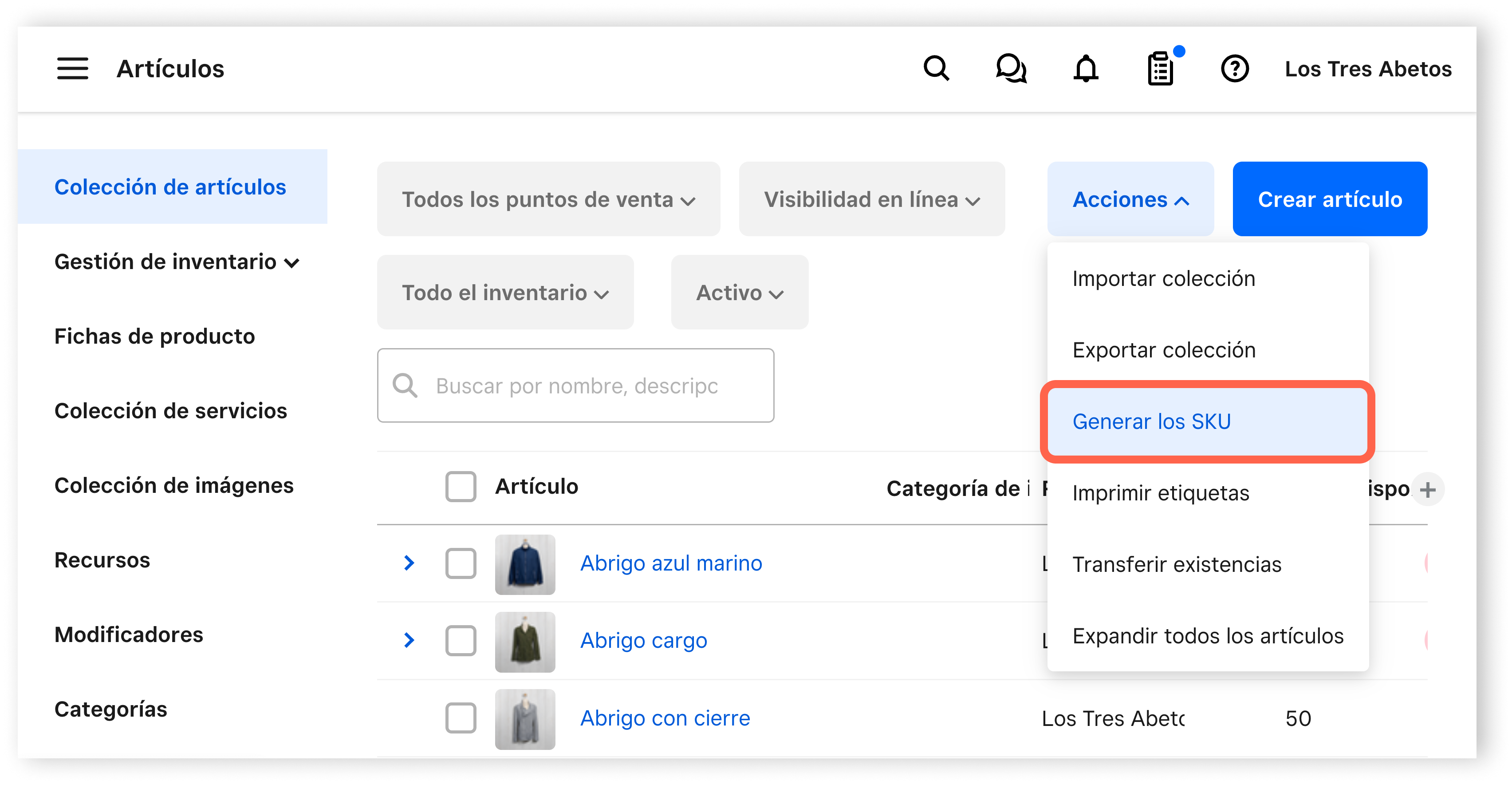 Generar SKU automáticamente con Square para comercios | Centro de ayuda ...