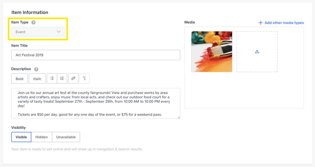 Sell Non-Physical Items | Weebly Support - US