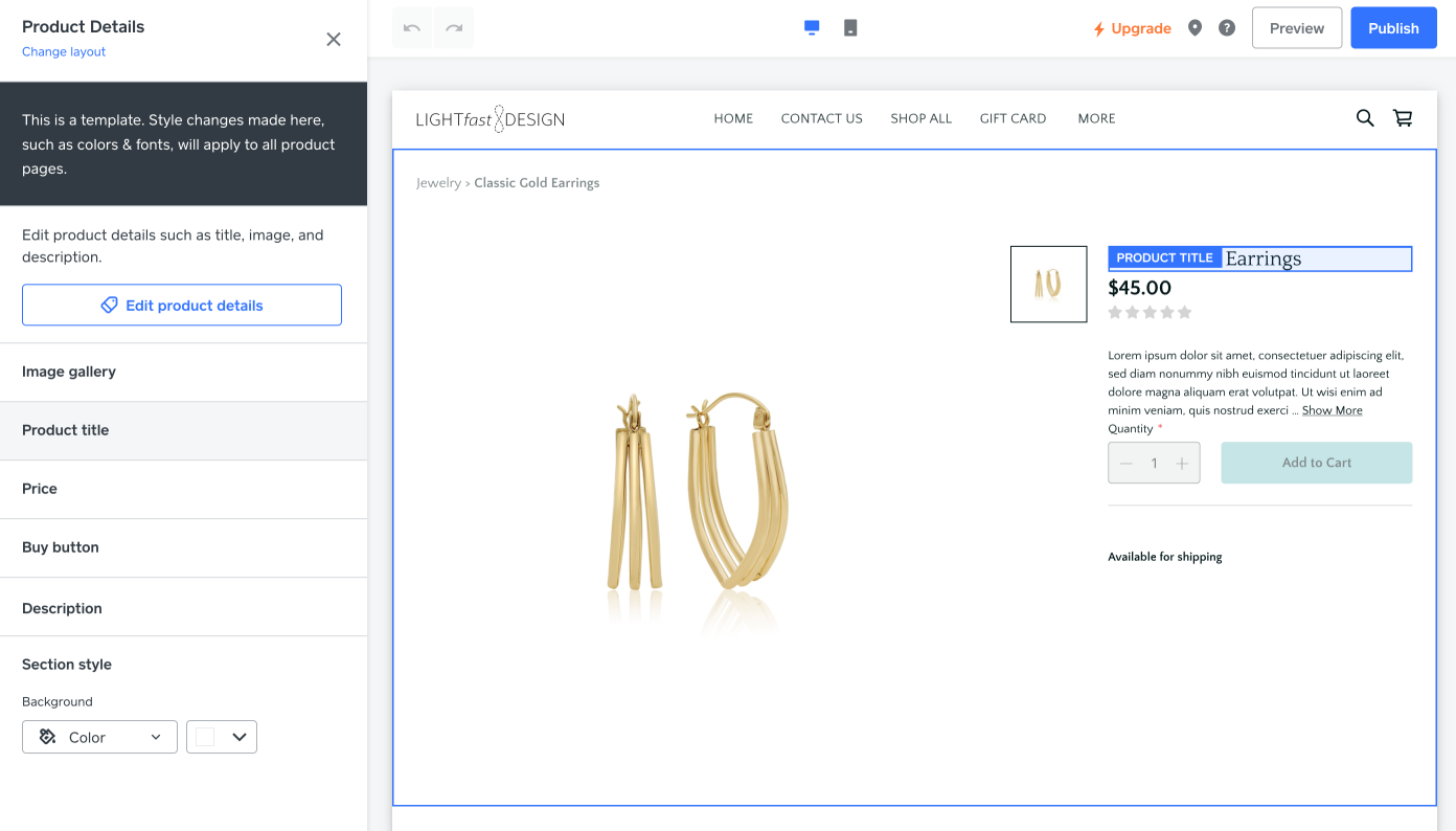 Customize Item Pages | Weebly Support - US