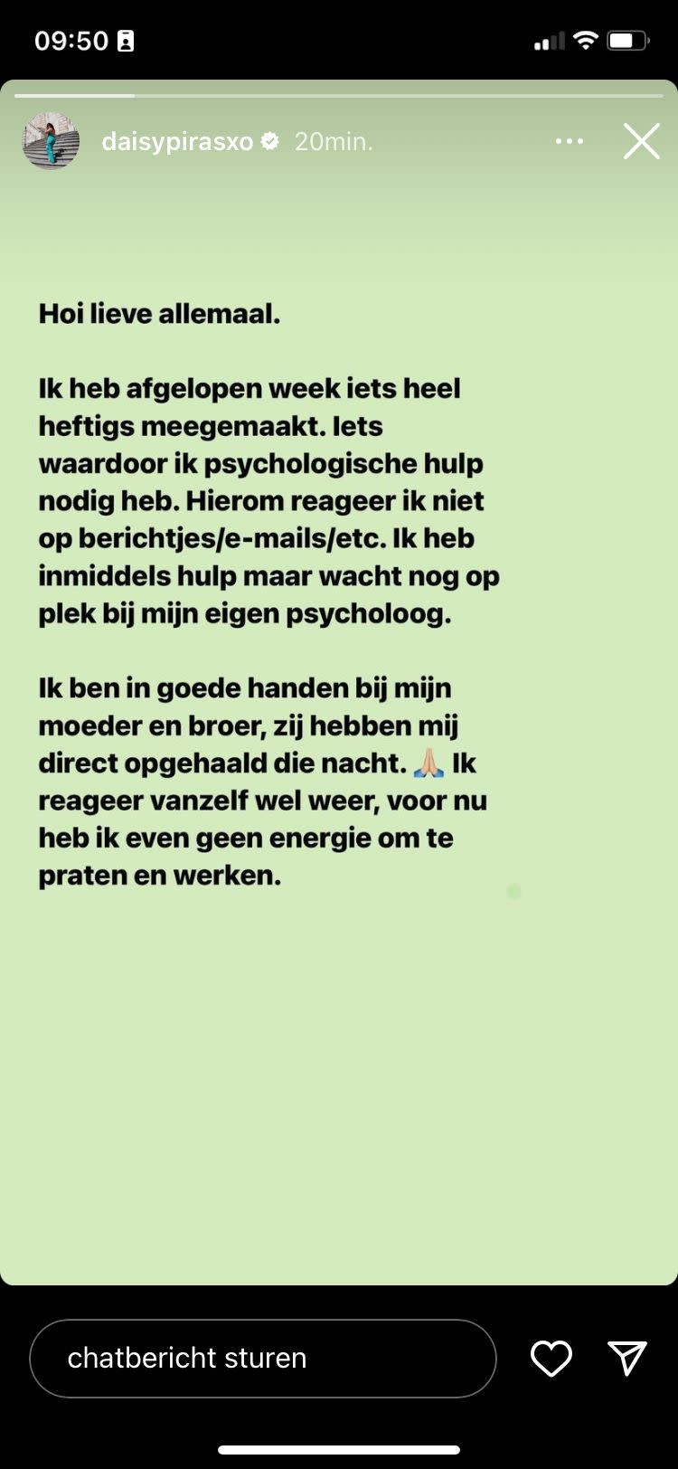 Psychologische hulp voor Daisy Piras na heftige gebeurtenis - Love ...