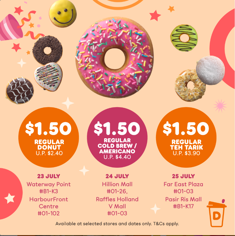Sweet Savings Alert! $1.50 Donuts and More at Dunkin’ S’pore on 23 July ...