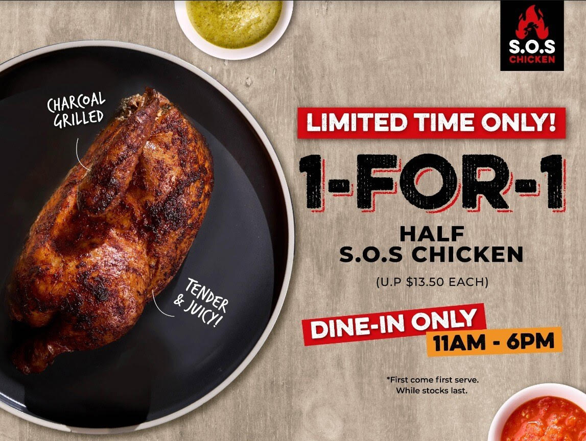 1-for-1 Half S.O.S Chicken Feast – Satisfy Your Cravings Today!