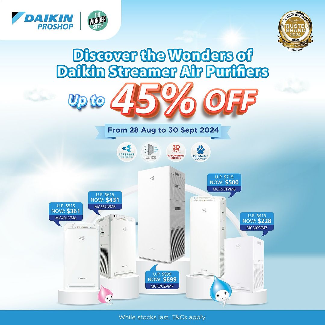 Up to 45% Off Daikin Streamer Air Purifiers – Shop Now!