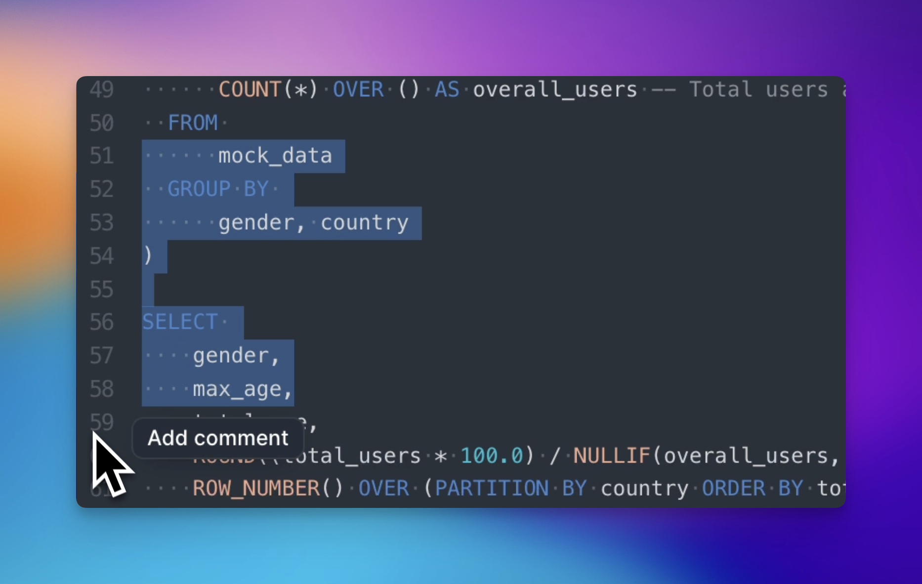 SQL Block 改善: Drag/Clickで簡単に行全体を選択できるように - Codatum