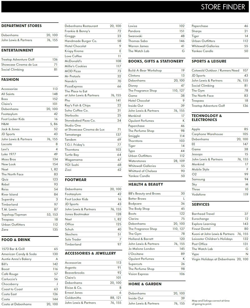 Centre Map - Highcross Leicester