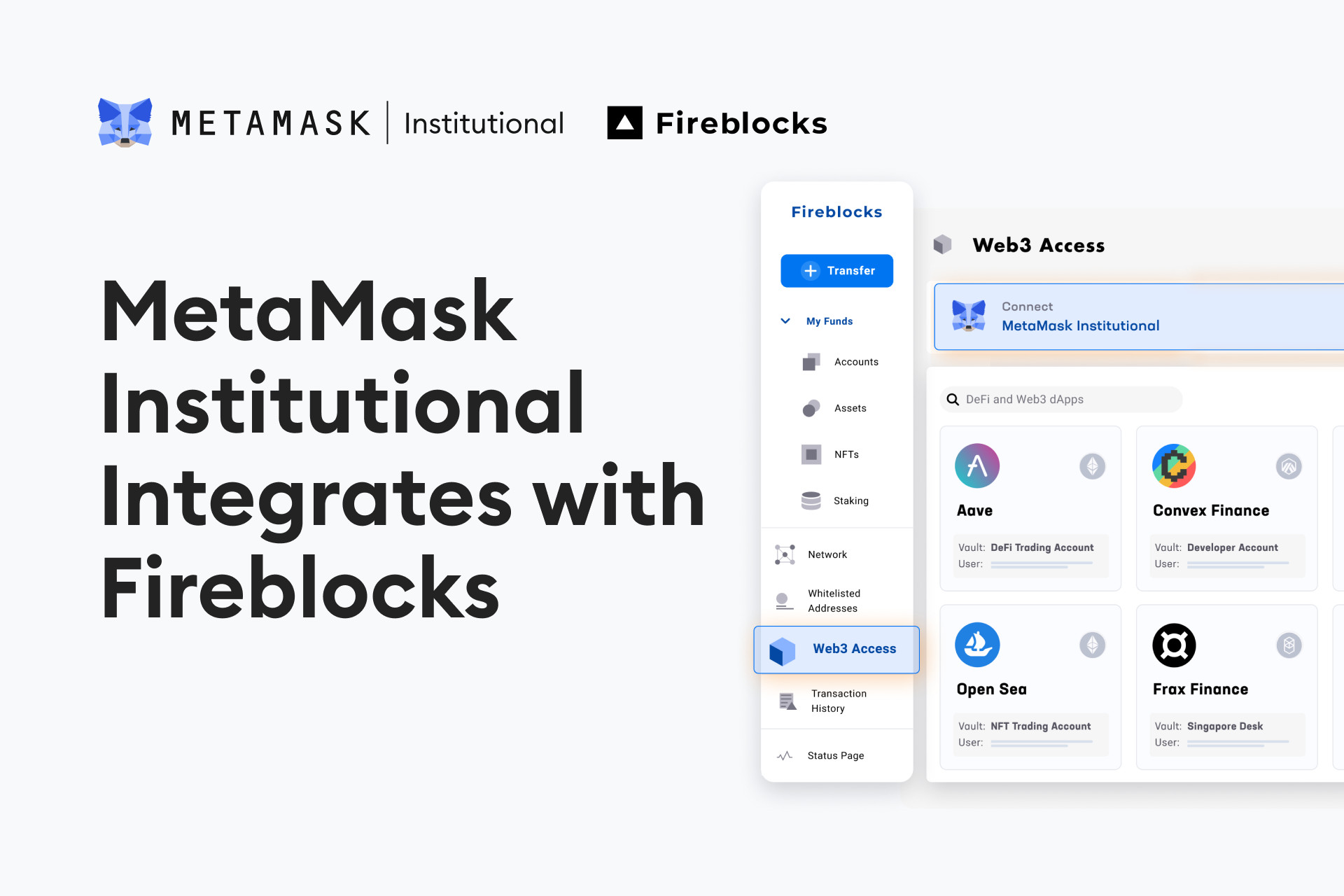 MetaMask Institutional and Fireblocks Integrate to Offer Unrivaled DeFi ...