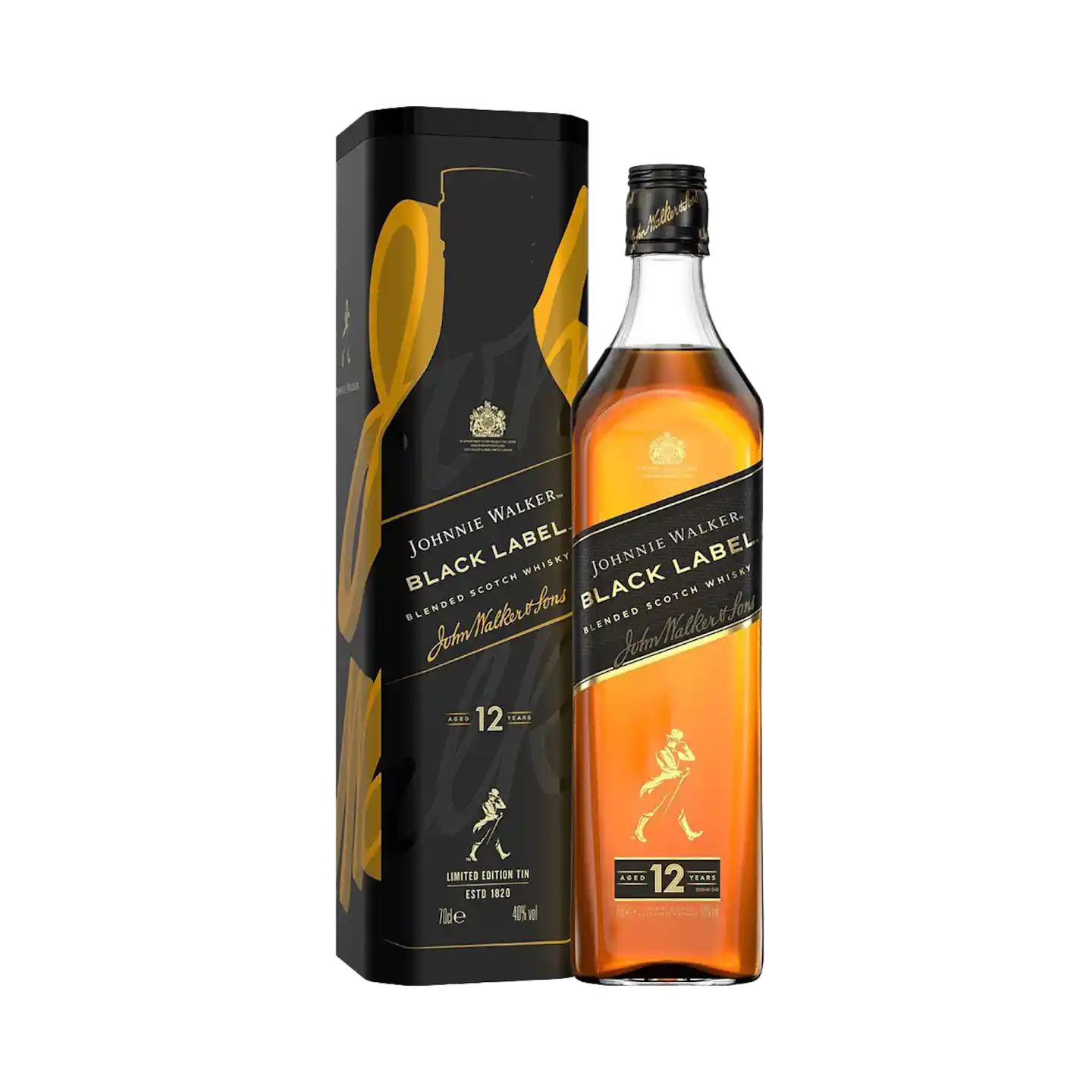 Johnnie Walker Black Label Scotch Whisky 70cl with Gift Tin | Malts GB