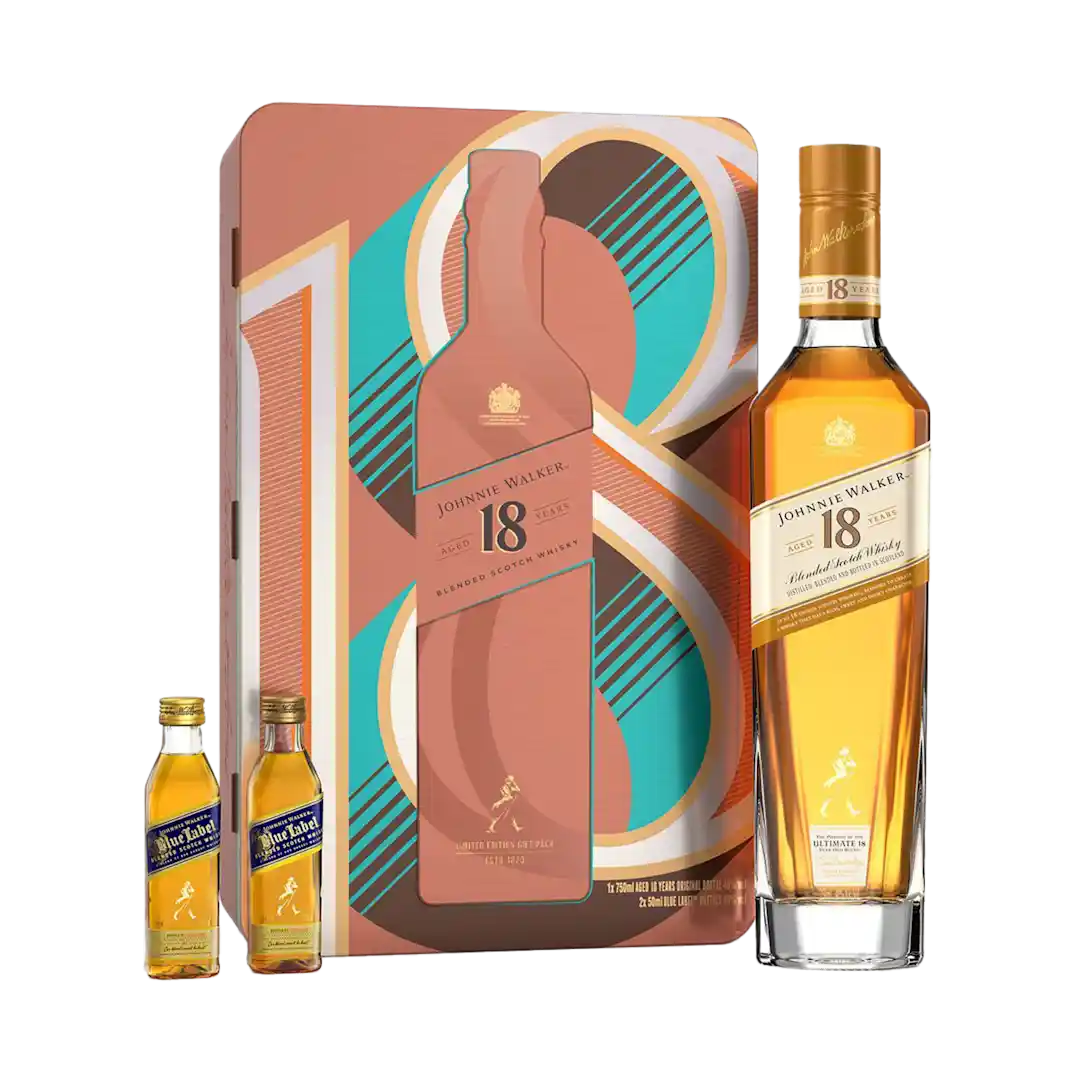 Johnnie Walker 18 Year Old 70cl with Gift Tin & 2x5cls