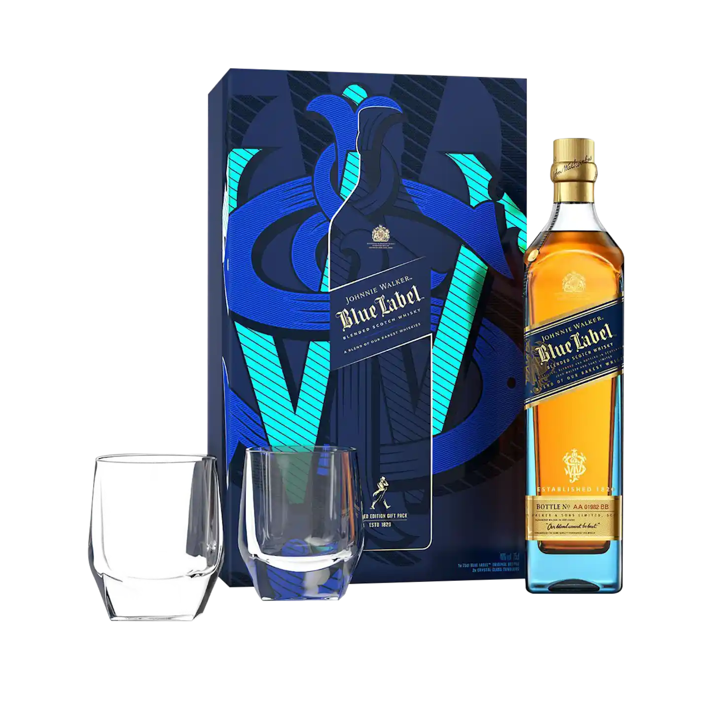 johnnie-walker-blue-label-gift-pack-with-2-glasses-70cl | Malts GB
