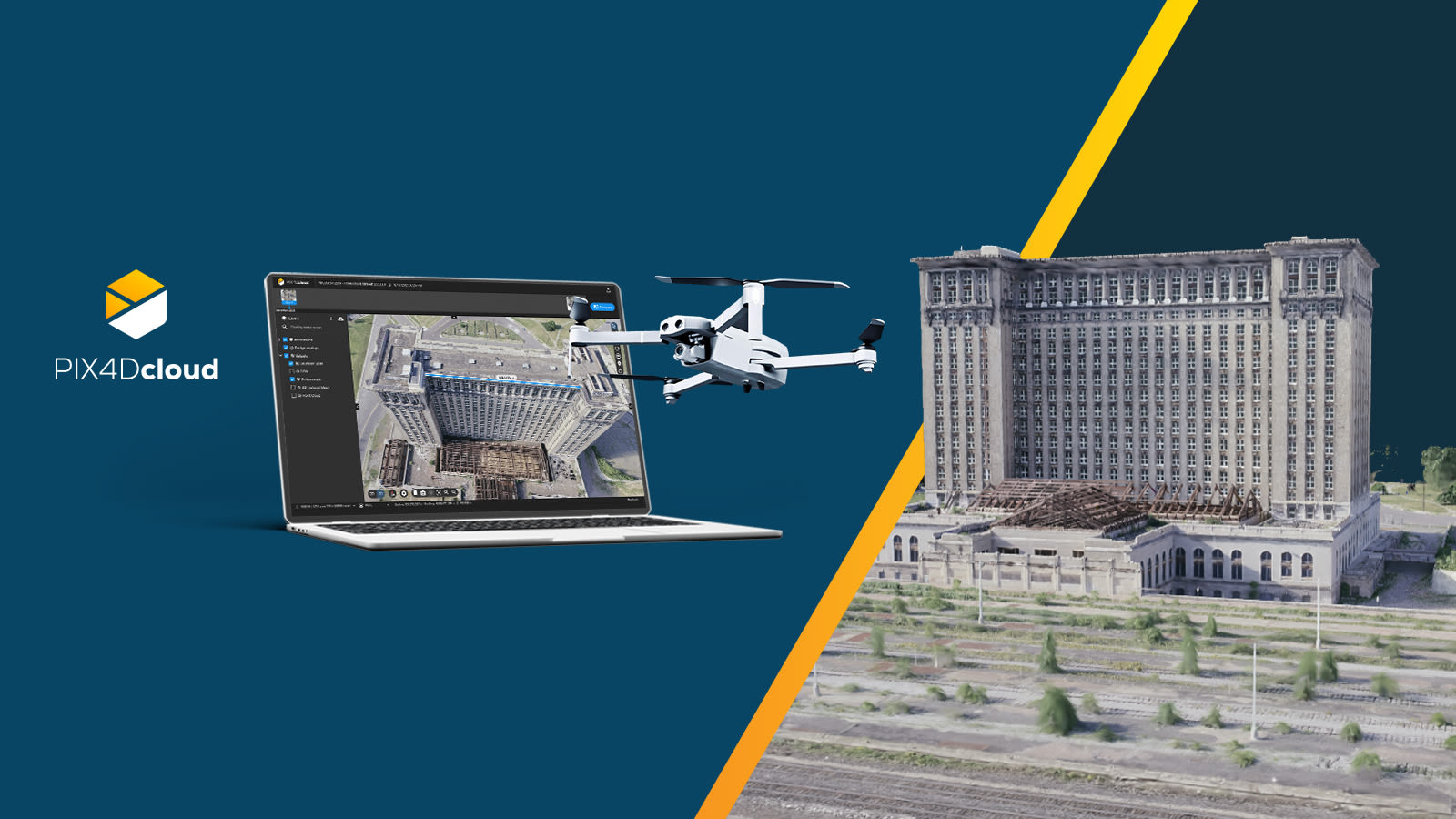 PIX4Dcloud has georeferenced Gaussian Splatting for drones | Pix4D
