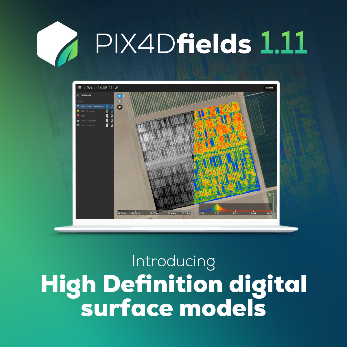 PIX4Dfields 1.11: detailed surface models | Pix4D