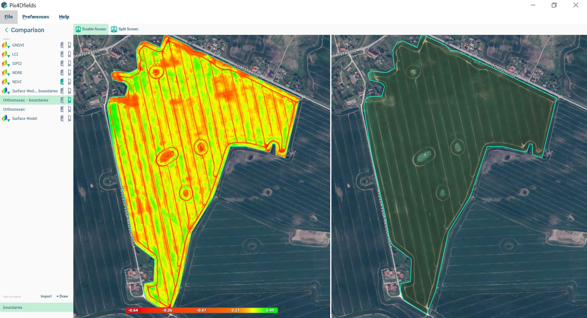 Compare different agriculture insights with Pix4Dfields | Pix4D