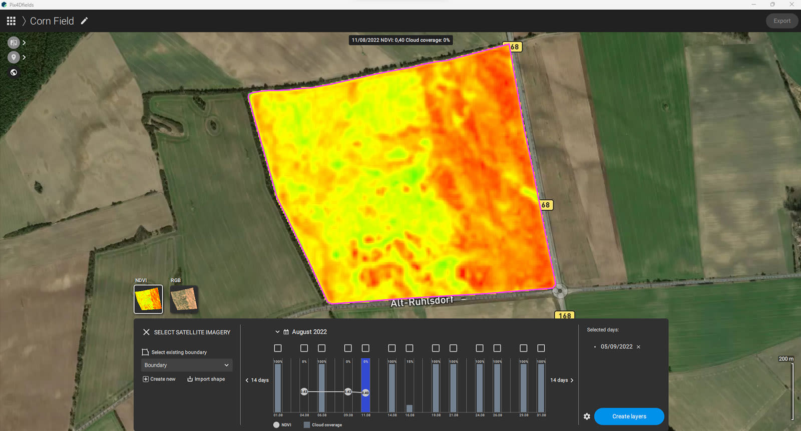 PIX4Dfields 2.1：NDVI指数の衛星プレビューと新しいPDFレポート! | Pix4D